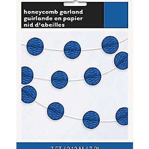 Unique Industries, Honeycomb Ball Garland, Party Supplies - Royal Blue, 7 Feet (63377)