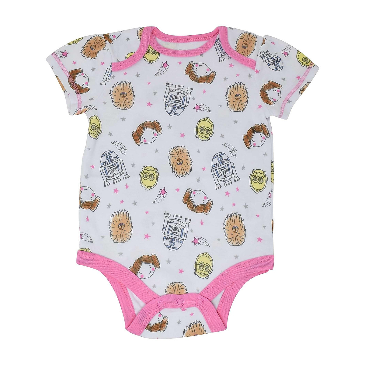 STAR WARS Baby Girls 5 Pack Bodysuits Princess Leia Yoda Chewbacca 3-6 Months