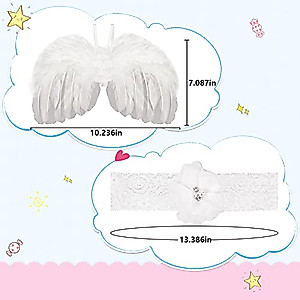 AMOR PRESENT 2PCS Newborn Angel Wing Outfit and 5PCS Newborn Photoshoot Clothes
