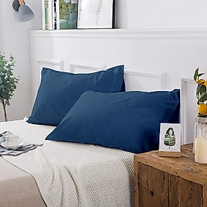 Precious Star Linen Lumber Pillowcase 12x24 Inch Egyptian Cotton 600-TC Envelope Closure Soft Sateen 30x60 CM Cushion Covers Soft & Cozy Decorative Throw Covers for Sofa Couch, Lake Blue