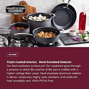 Granitestone Pro Pots and Pans Set 20 Piece Hard Anodized Complete Cookware + Bakeware Set with Ultra Nonstick Diamond Coating, Stainless Steel Stay Cool Handles, Oven Dishwasher & Metal Utensil Safe