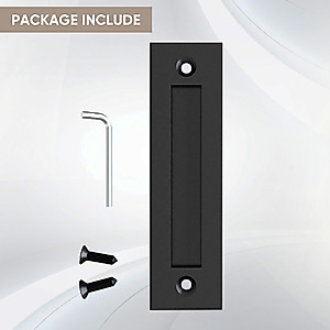 JUBEST 8-3/5'' Sliding Barn Door Handle Modern Simple Finger Flush Pull Handle for Gates Garages Sliding Doors Cabinets Closet and Drawers,Flat Black