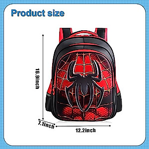 Zrutpim Lightweight Waterproof School Backpack for Kids,3D Cartoon Kids Backpack for School Boys Girls Kindergarten Elementary Toddler Backpack(red)