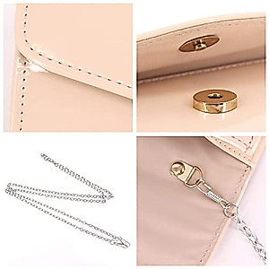 jascaela Women's Patent Leather Envelope Evening Clutch Purses Solid Color Casual Mini Crossbody Bag - Nude