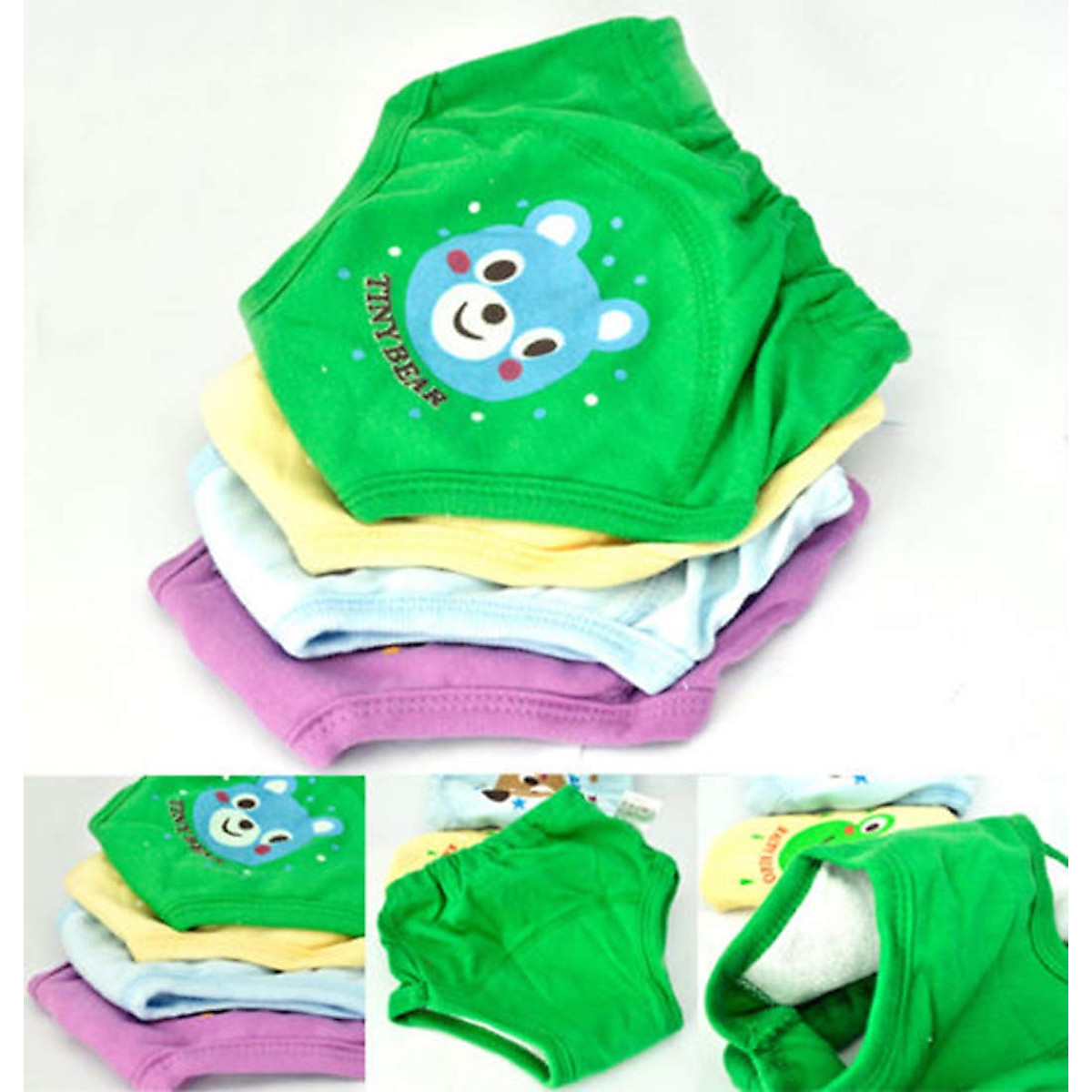 4 X Baby Toddler Girls Cute 4 Layers Waterproof Potty Training Pants Reusable 4Pcs Set (5T, Multi)