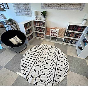 Hauteloom Ringwood 8' 10" x 12' Moroccan Farmhouse Shag - Black, Charcoal, White Bohemian Area Rug - Rectangle - Polypropylene and Polyester Blend