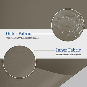 Covers & All Curved Outdoor Couch Cover, 12 Oz PVC Polyester Patio Furniture Cover, Tear & UV Proof Couch Cover Patio with Air Pockets & Drawstrings (190" L x 36" W x 39" H x 128" FL, Beige)