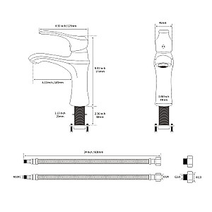 Bathroom Faucet Brushed Nickel Single Hole Sink Single Handle Bathroom Faucet Vanity Modern Commercial Lead-Free Solid Brass Bathroom Faucet is Suitable for 1 or 3 Holes