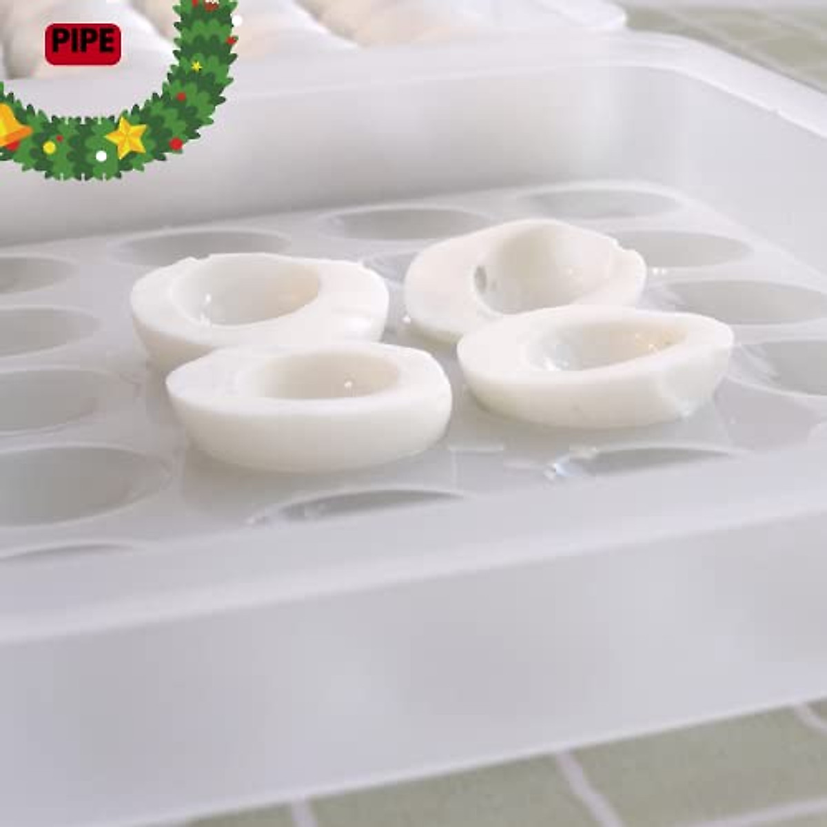 Serve Perfect Deviled Eggs with Ease - 2 Clear Egg Containers with Lid Hold 48 Eggs, Easy Pipe Filling and Carry, Dishwasher Safe Carrier, Stackable, BPA-Free, Party-Ready for Delicious Results