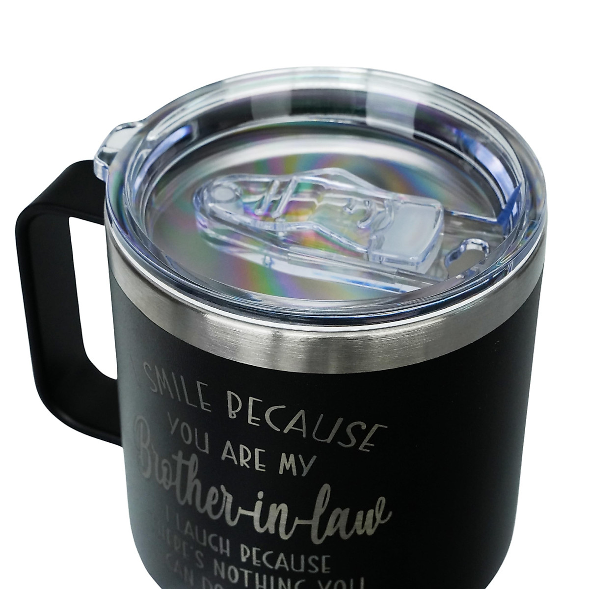 FROOBLEQUIRK I Smile Because You Are My Brother In Law Tumbler, 14 Oz Stainless Steel Traveling Cup – Funny Gift For Brother-In-Law From Sister-In-Law For Christmas or Birthday