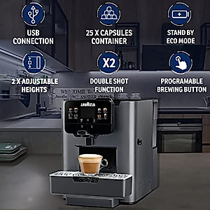 LAVAZZA Coffee Maker Omnia, Single Serve Espresso Machine with BLUE Top Class 100 ct, for Office Kitchen & Big Home