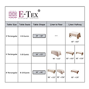 E-TEX Oblong Tablecloth - 90 x 156 Inch - Black Rectangle Table Cloth for 8 Foot Rectangular Table in Washable Polyester