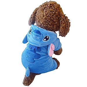 Nekewe Pet Costume Dog Hoodies Pet Xmas Pajamas Outfit, Pet Coat for Small Medium Large Dogs Cats Winter Cartoon Coat for Party Halloween Christmas