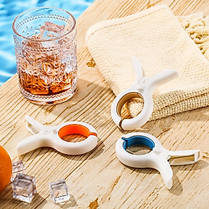 Lallisa 12 Pcs Beach Towel Clips for Beach Chairs Silicone Plastic Strong Clip Strong Beach Chair Clips Hanging Plastic Clothespins Clothes Pins Quilt Drying Clip for Lounge Chairs Beach Accessories