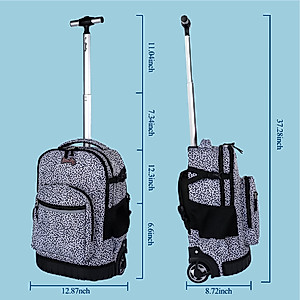 seastig Rolling Backpack 18in Wheeled Backpack Roller Backpack Carry-on Bag Laptop Backpack for Adults Kids School Trip