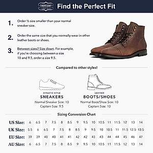 Thursday Boot Company Men's Captain Rugged and Resilient Cap Toe Boot, Black Matte, Size 10