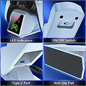 PS5 Controller Charger Charging Station, Dual PS5 Remote Charger Dock with Fast Charging AC Adapter 5V/3A for Playstation 5, OIVO Controller Charging Stand Replacement for DualSense Charging Station