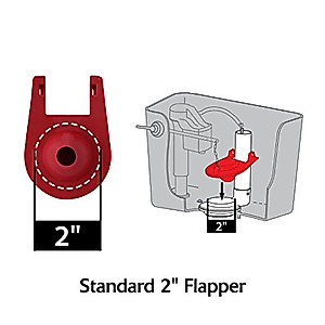 Korky Korky-2001TP 2001TP Universal Toilet Tank Flapper (3 Pack) -Easy to Install-Long Lasting All Rubber Seal-Made in USA, Red, 3 Count