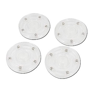 FarBoat 4Pcs 3-Inch Plastic Turntable Acrylic Turntable Organizer Bearings Hardware for Kitchen Spice Rack Table Cake (Clear)