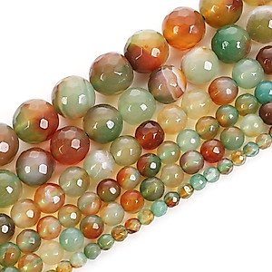 NHBT YU Natural Stone Beads Yellow Green Agate Loose Beads for Jewelry Making Needlework DIY Bracelet Strand 4-12 MM T87 (Color : H7243, Item Diameter : 10mm About 38 pcs)