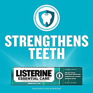 Listerine Essential Care Original Gel Fluoride Toothpaste, 4.2 Ounce (Pack of 6)