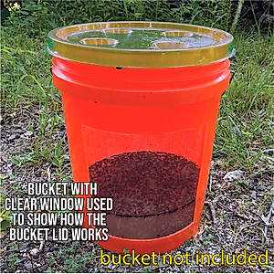 Billy-Bob Fly-Lid 5 Gallon Bucket Fly Lid (2 Pack) Turn Any 5 Gallon Bucket into a Fly Trap!