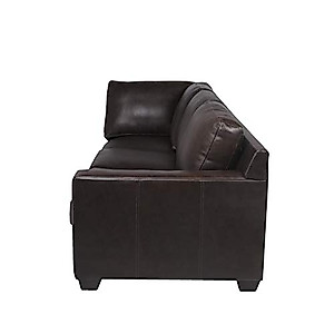 Nice Link Home Furnishings Lauren Leather Two Piece Dark Brown Colored Sectional