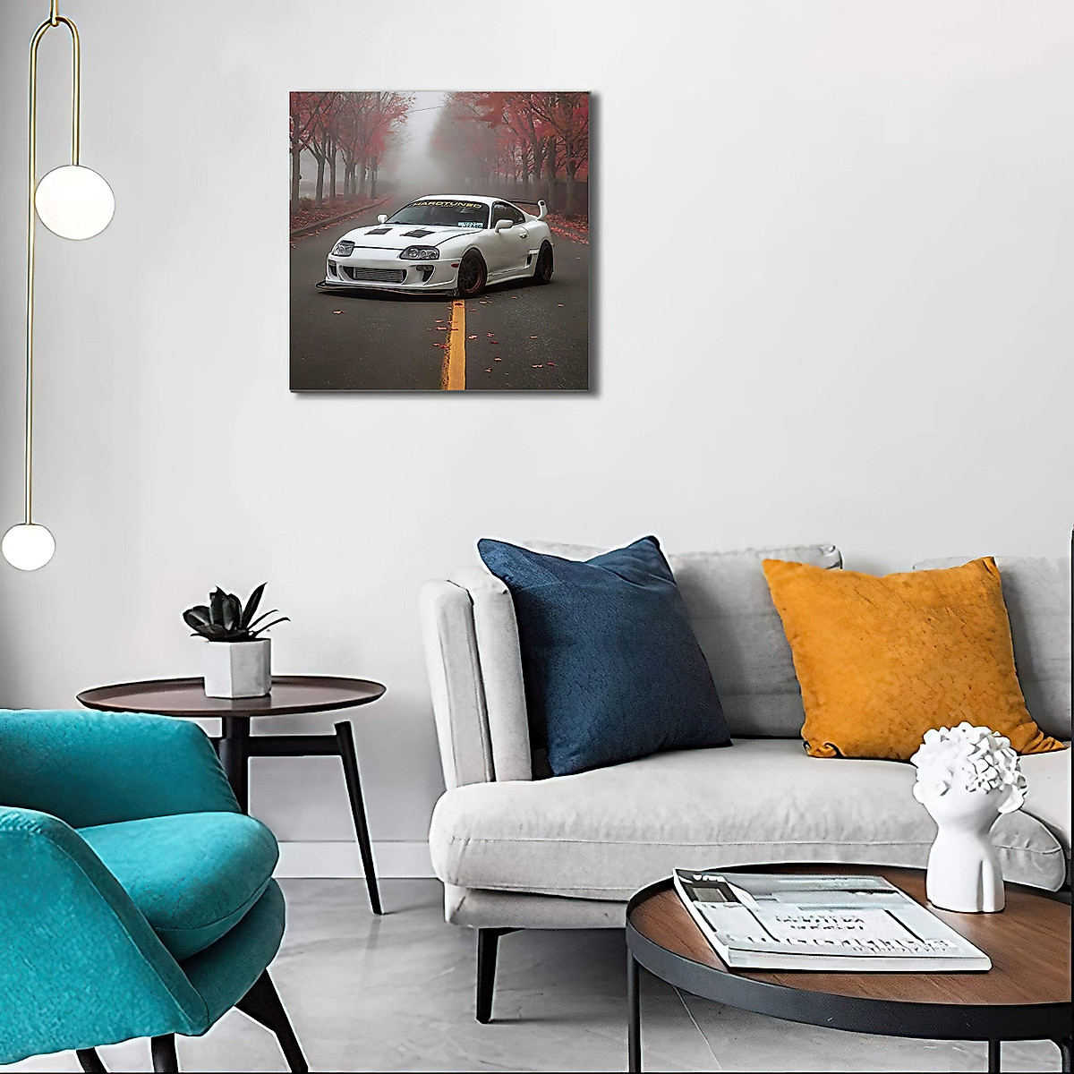 LINKING Car Poster JDM Supra MK4 Canvas Art Wall Prints Room Decor Posters for Bedroom Painting for Home Decoration 16x16inchs