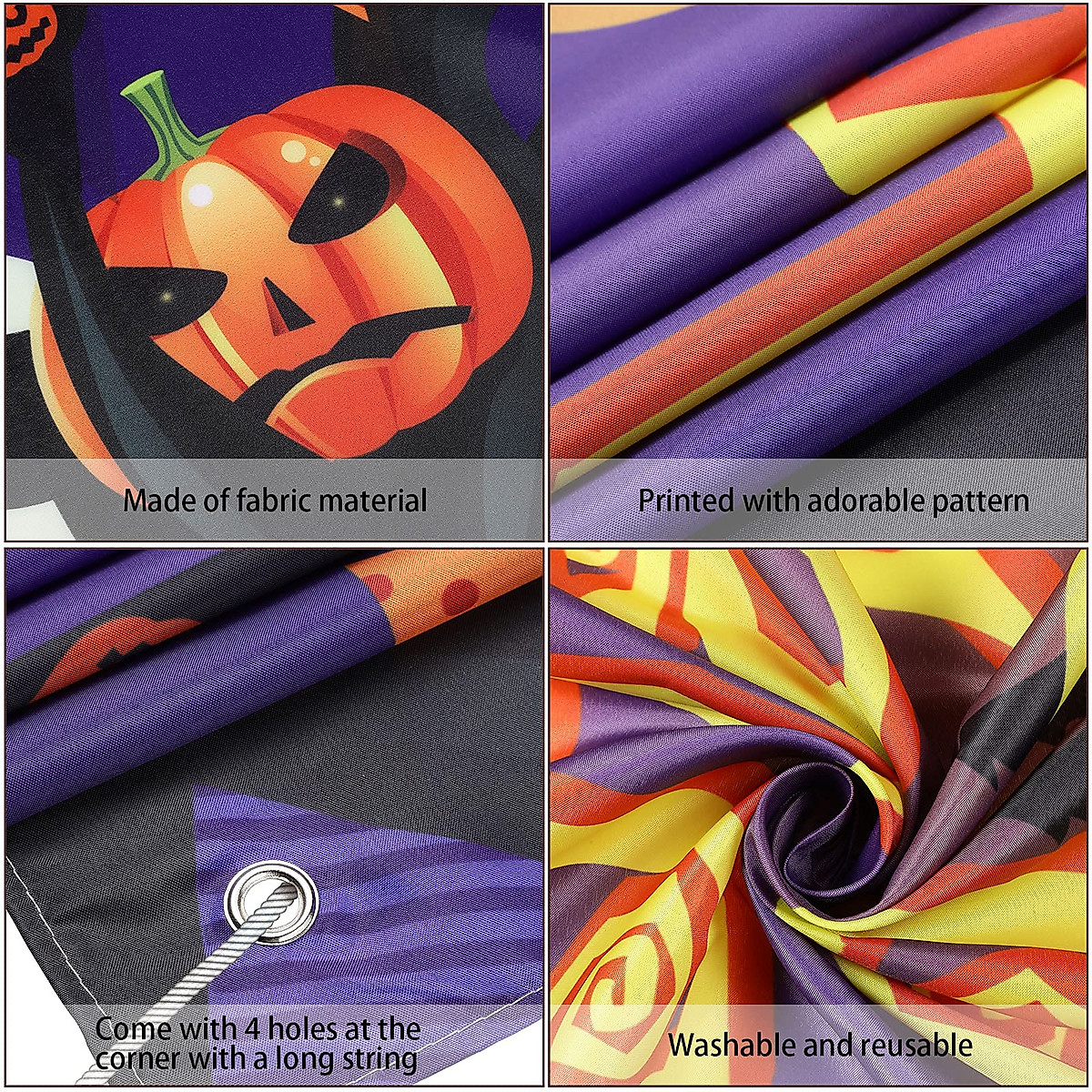 Happy Birthday Halloween Backdrop Halloween Birthday Party Background Pumpkin Ghost Spooky Castle Photography Background Halloween Party Photo Booth Banner Large Birthday Backdrops Decor, 6 x 3.6 ft