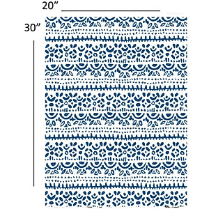 Tissue Paper with Designs - Blue and White Tissue Paper For Gift Wrapping Decoupage Crafts 24 Decorative Sheets 20" X 30" (PERSIAN LACE)