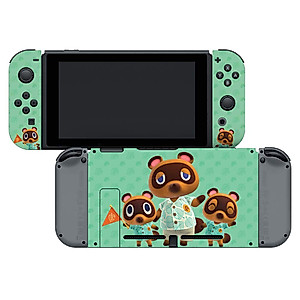 Controller Gear Aunthentic & Officially Licensed Animal Crossing: New Horizon - "Tom Nook & Team" Nintendo Switch Skin Bundle