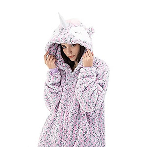 Adult Unicorn Costume, Cartoon One Piece Pajamas Halloween Christmas Cosplay Onesie Womens Gifts