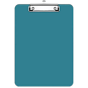 Rimilak Plastic Clipboards with Low Profile Metal Clip, Translucent Clip Board, 12.5 x 9 Inch Letter Size | Office Supply | Back to School, Teal