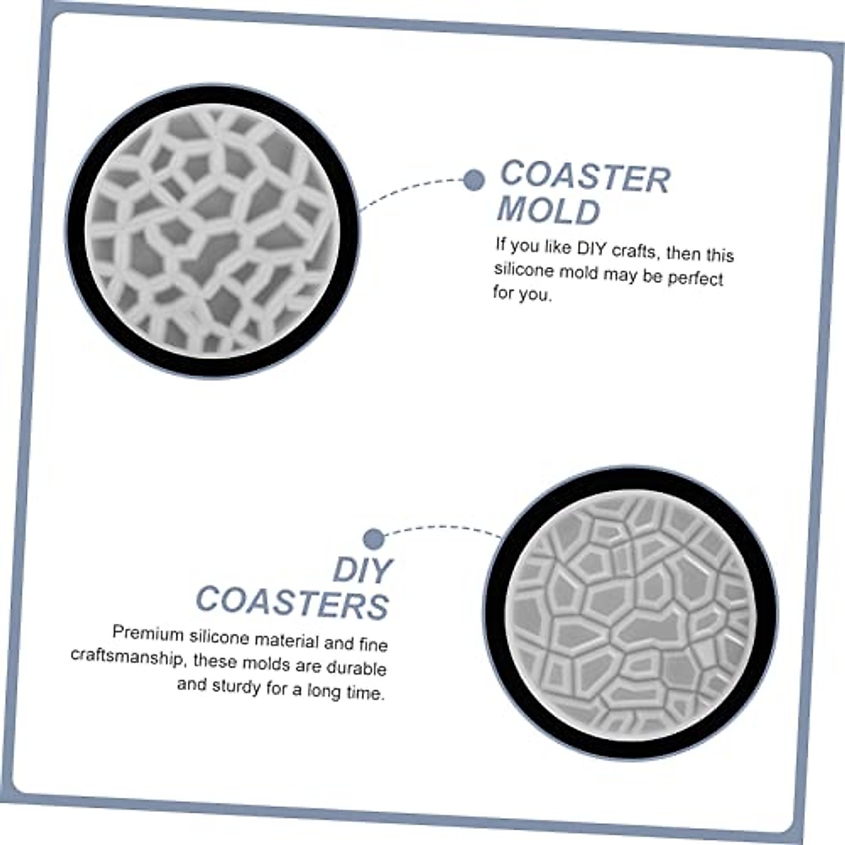 Didiseaon 1 Set Coaster Silicone Mold Resin Molds Crystal Tray Crystal Coasters Epoxy Molds Silicone Molds for Resin Round Silicone Casting Mold Coaster Mold DIY Accessories Handmade Mold