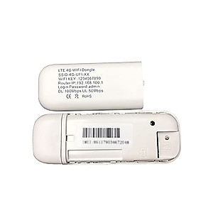 AZURAOKEY 4G LTE Wireless USB Dongle 150Mbps Modem Stick WiFi Adapter 4G Card Router with SIM Card Slot Car Hotspot Pocket Mobile WiFi (White)