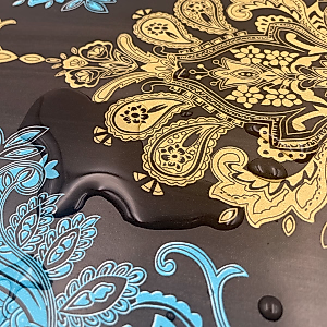 Yifely Yellow Damask Furniture Paper Pre-Pasted Shelf Liner Dresser Drawer Covering Mat 17.7 Inch by 9.8 Feet