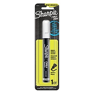 SHARPIE Chalk Marker, Wet Erase Markers, White, 1 Count