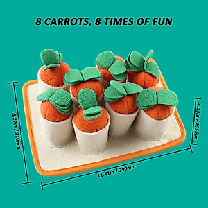 MEIJIEM Snuffle Mat for Dogs,Durable Interactive Dog Puzzle Toy,11.41'' X 7.8'' with 8 Carrot Chew Squeakers | Puppy Approved for Training and Stress Relief Encourages Natural Foraging Skills