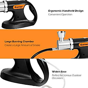 COSTWAY 2-in-1 Food Smoker Gun, Professional Handheld USB Cold Smoking Infuser and Vacuum Function, Portable Cocktail Smoke Gun with 3 Modes for Beverage, Cheese, Meat Smoker