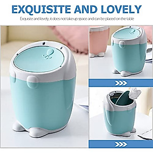 BESPORTBLE Desk Trash can Cute Mini Desktop Trash Can Bunny Kitchen Small Garbage Can Rabbit Animal Countertop Trash Can Garbage Container Bin Desktop Organizer for Coffee Table Office