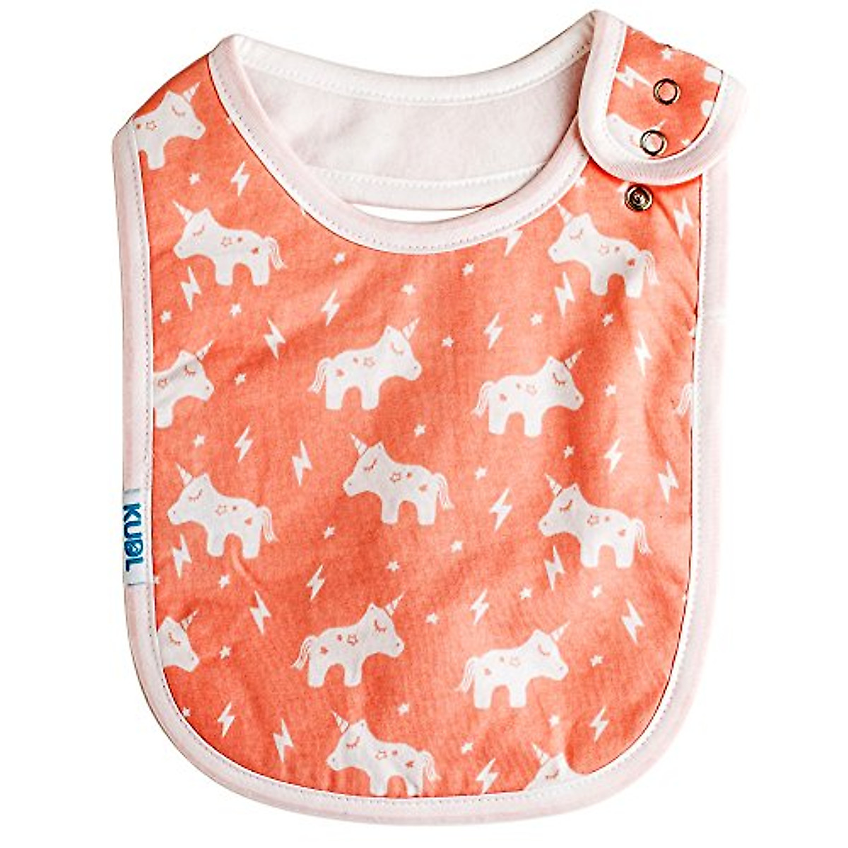 KUDL Baby Bibs Extra LARGE Toddler, Burp Cloth, Absorbent Feeding Reflux Drool Teething, Side Snap Button Unisex 4-Pack Gift Set for Boys and Girls