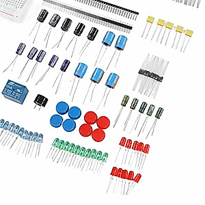 Electronics Component Assortment, Controllable LED Brightness Electronics Component Kit Stable for Programming Experiments