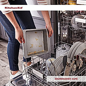 KitchenAid Classic Plastic Cutting Board with Perimeter Trench and Non Slip Edges, Dishwasher Safe, 12 inch x 18 inch, White and Gray