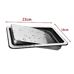 Gazechimp Recessed Garbage Cover,360° Rotating Flap,Decoration Recessed Counter Top Stainless Steel Balance Flip for Restaurant Office Bedroom, Rectangle Silver