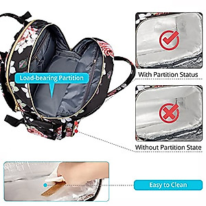 LOVEVOOK Lunch Backpack Insulated Cooler Backpack, Waterproof Laptop Backpack Vintage Work Lunch Box Bag Fashion School Backpack Stylish Travel Bag for Women Girls, Fit 15.6 Inch Computer