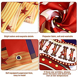 Big Circus Theme Party Decorations Carnival Circus Tent Backdrop Party Decorations Carnival Banner for Kids Birthday Party Decorations Supplies, 6 x 3 ft