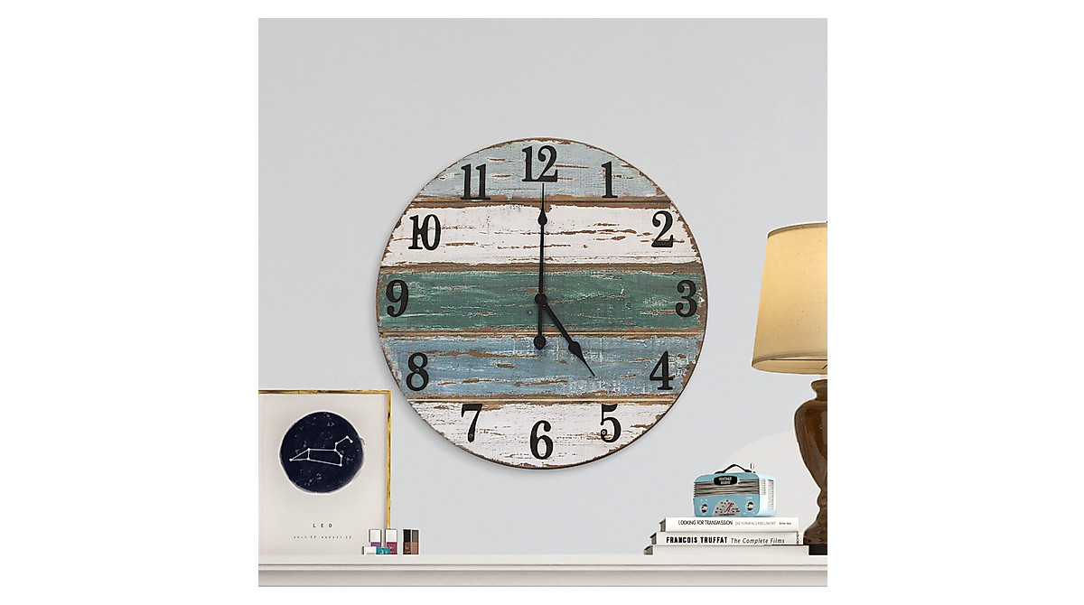 Rustic 18-Inch Beach Wall Clock | Handmade Wood Decor