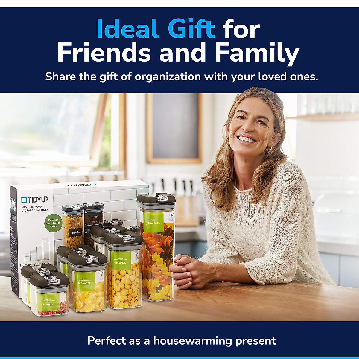 Airtight Food Storage Containers Set with Lids - 7 PCS Home and Kitchen Pantry Organization and Storage - Plastic Canisters for Dry Food, Sugar and Flour - BPA Free Storage bins with Labels, Marker and Ziploc Bags