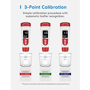 meross PH Meter, Digital PH Meter for Water Hydroponics with ATC, IP67 PH/Temp 2 in 1 Tester Pen with 0-14 PH Measurement Range, 0.01PH High Accuracy Mini Pen for Pool, Drinking Water and Aquarium