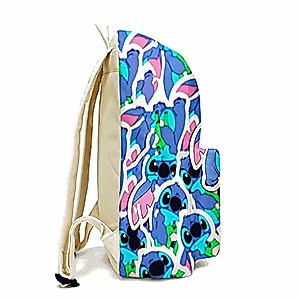 Fashion College Backpack, Fashionable Computer Backpack Cartoon Book Bag Adjustable Shoulder Strap Daypack for Teens, One Size